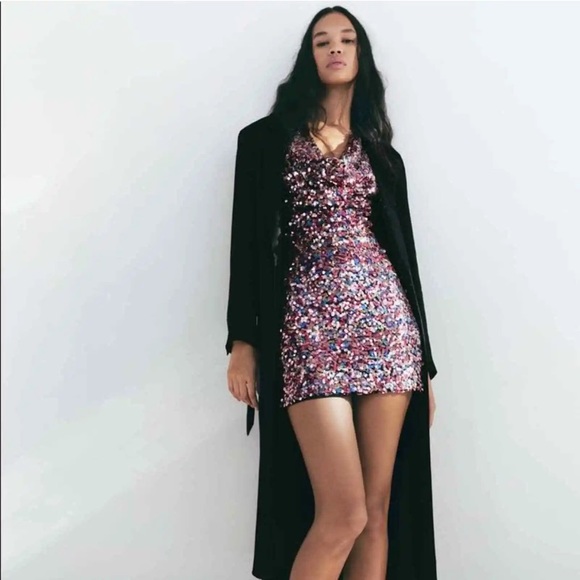 Zara | Dresses | Zara Festive Days Sequin Dress | Poshmark